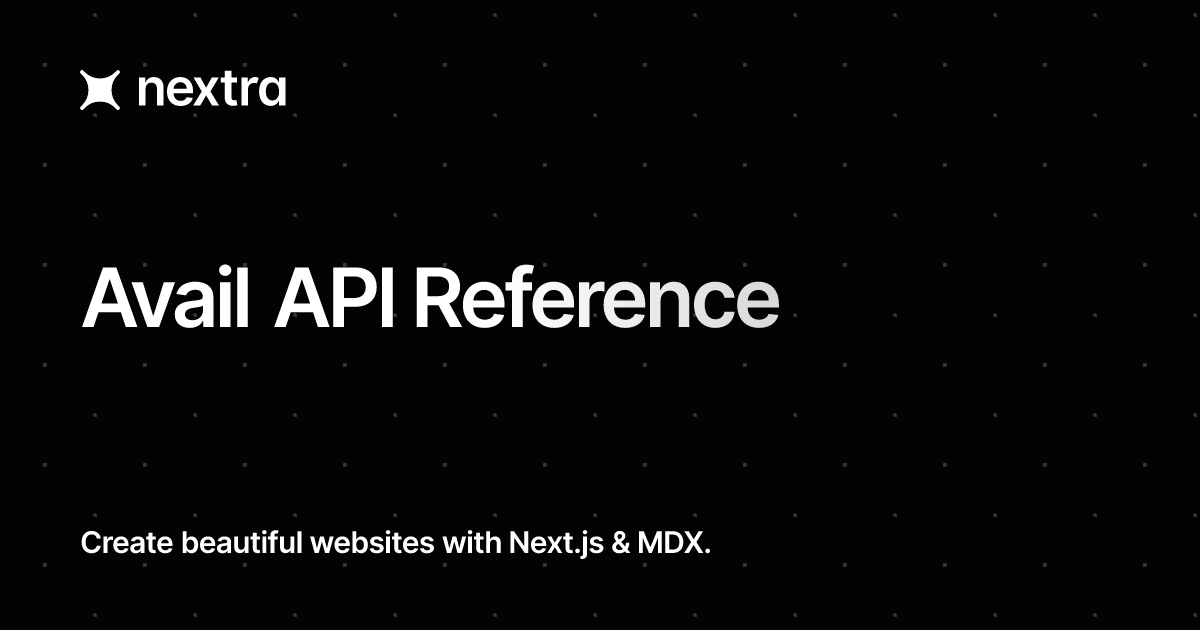 Avail API Reference