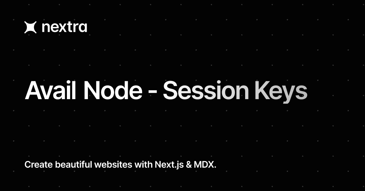 Avail Node - Session Keys