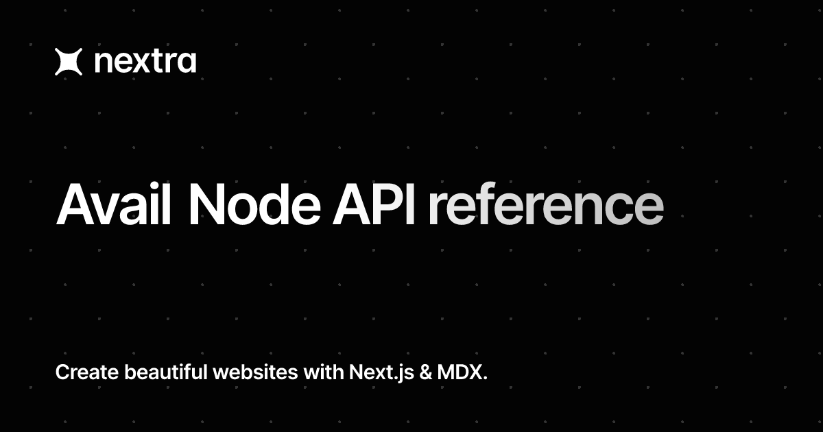 Avail Node API reference