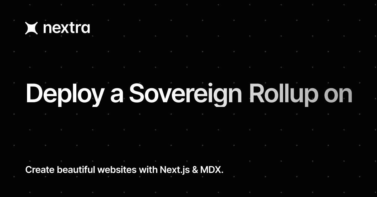 Deploy a Sovereign Rollup on Avail DA