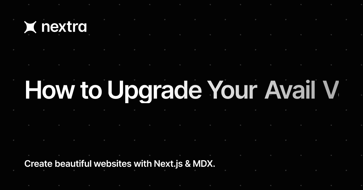 How to Upgrade Your Avail Validator