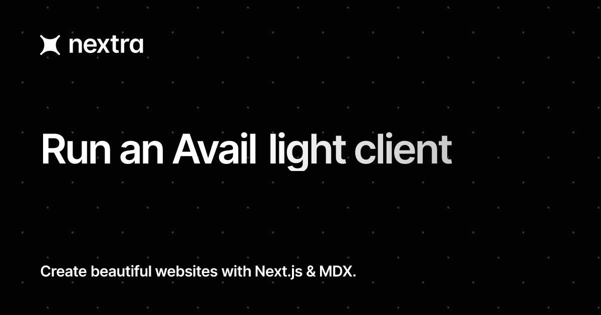 Run an Avail light client